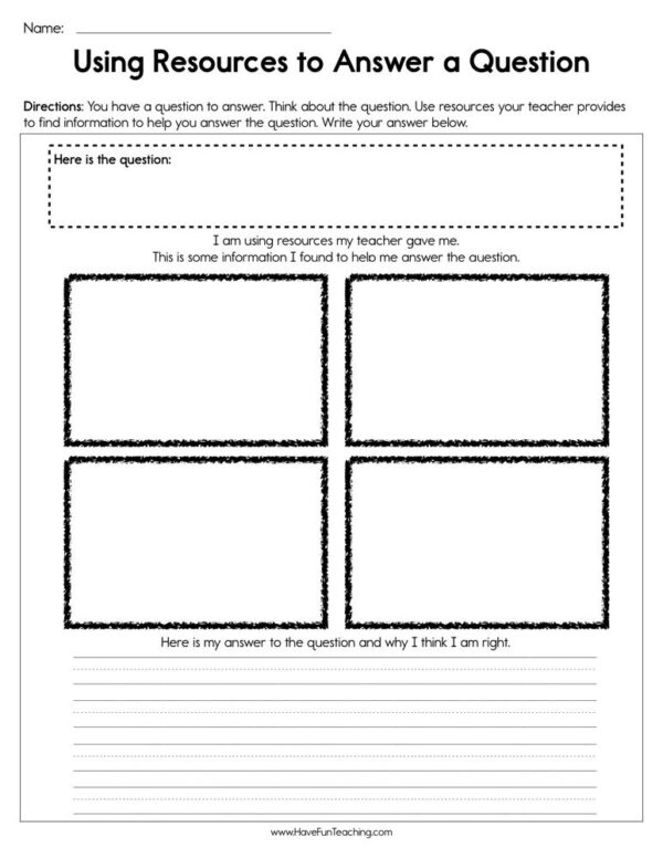 Use Resources to Answer a Question Worksheet - Have Fun Teaching