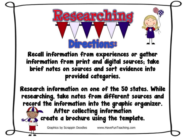 50 States Research Activity - Have Fun Teaching