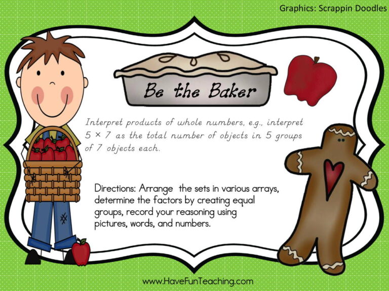 Be the Baker Multiplication Activity - Have Fun Teaching