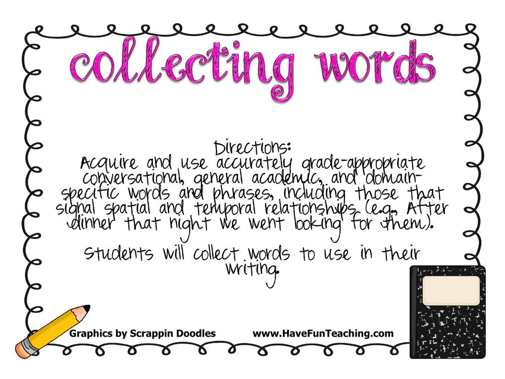 Collecting Words For Writing Activity Have Fun Teaching Collecting Words For Writing Activity Have Fun Teaching