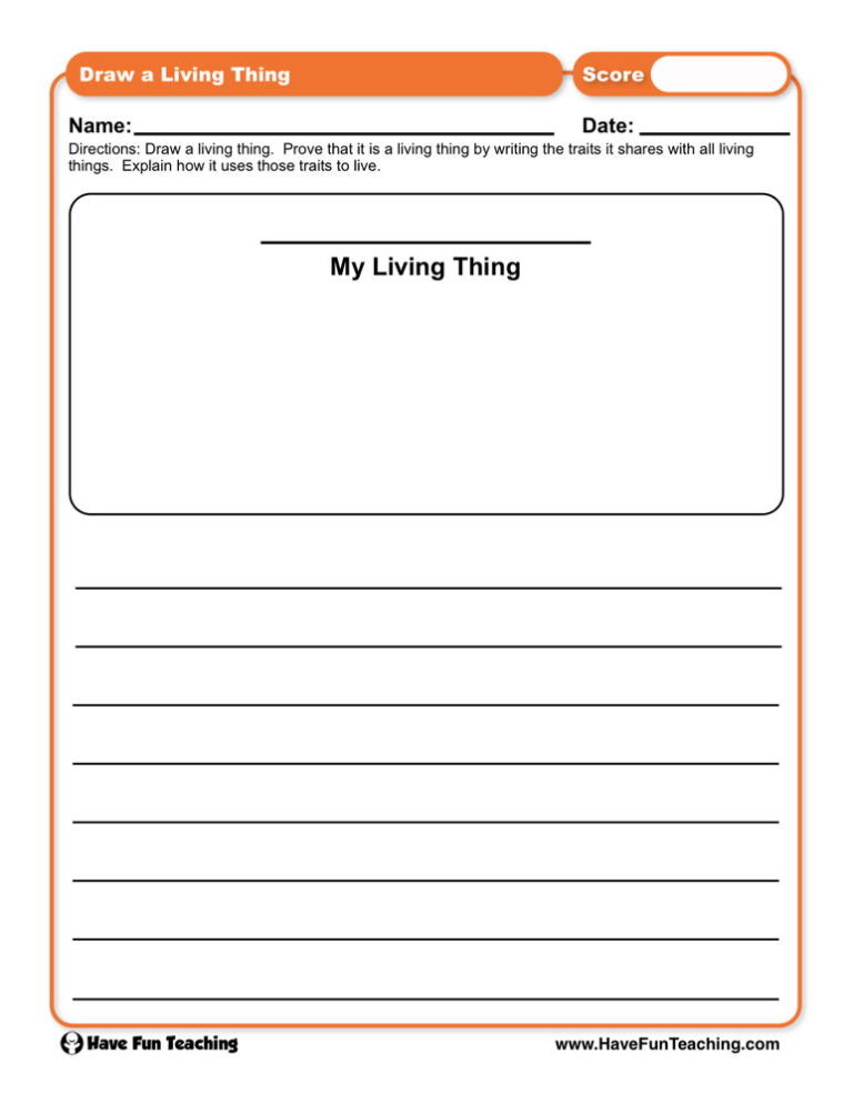 Draw a Living Thing Worksheet - Have Fun Teaching