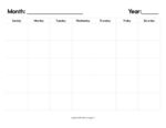 Blank Calendar Landscape Worksheet - Have Fun Teaching