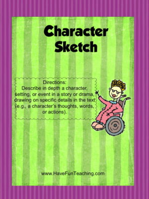 Characters Sketch Activity - Have Fun Teaching