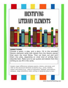 Identifying Literary Elements Activity - Have Fun Teaching