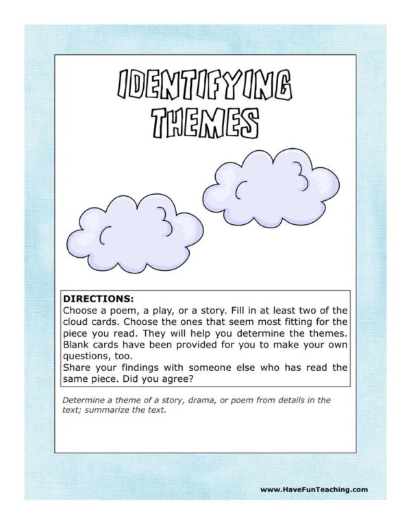 Identifying Theme Activity - Have Fun Teaching