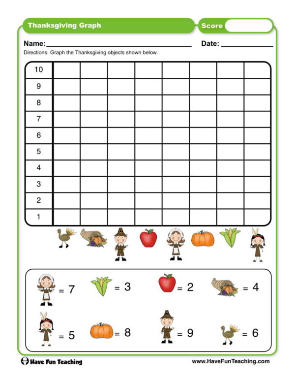 Thanksgiving Graph Worksheet - Have Fun Teaching