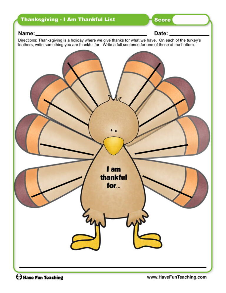 Thanksgiving Worksheets - Have Fun Teaching