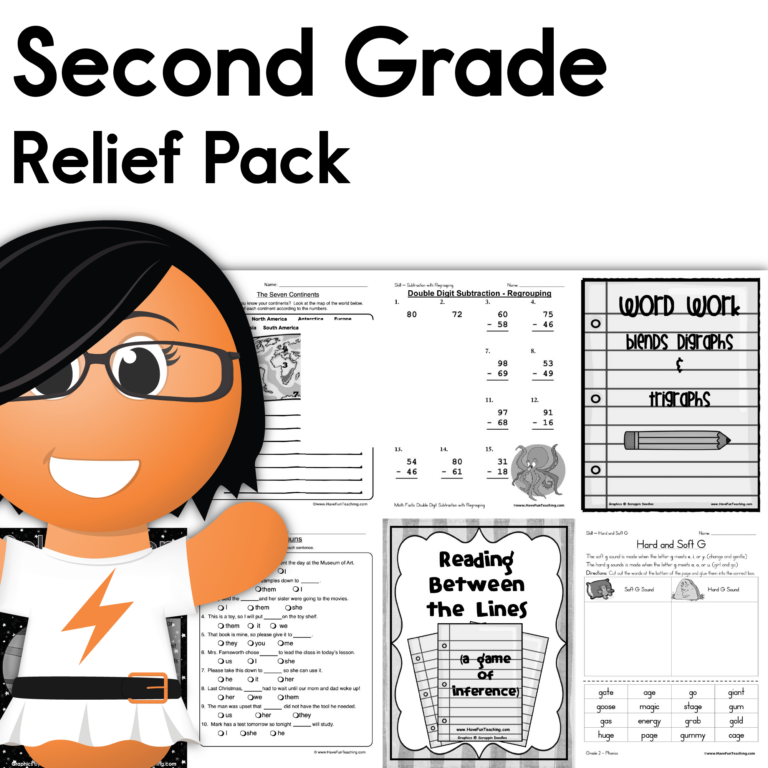 Second Grade Coronavirus Relief Pack - Have Fun Teaching