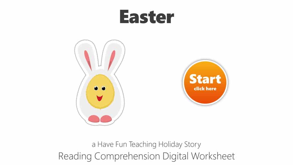 Easter Reading Comprehension Digital Worksheet - Have Fun Teaching
