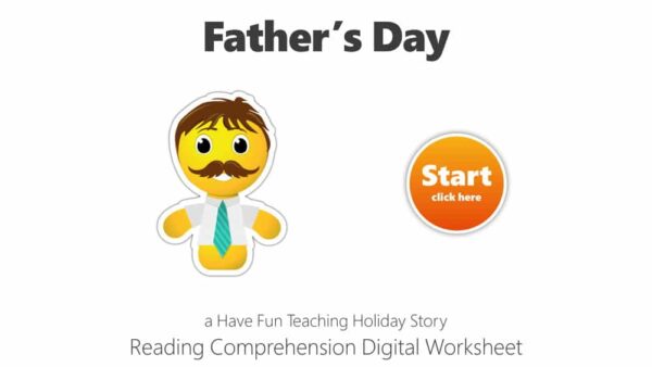 Father's Day Reading Comprehension Digital Worksheet - Have Fun Teaching