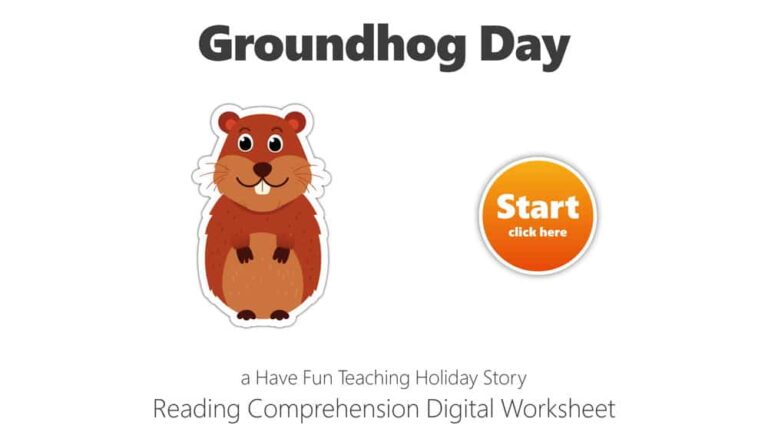Groundhog Day Reading Comprehension Digital Worksheet - Have Fun Teaching