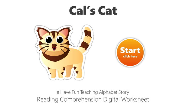 Letter C Cal's Cat Reading Comprehension Digital Worksheet - Have Fun ...