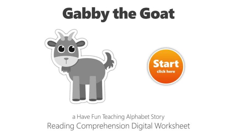 Letter G Gabby the Goat Reading Comprehension Digital Worksheet - Have ...