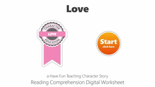 Love Reading Comprehension Digital Worksheet - Have Fun Teaching