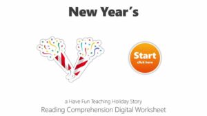 New Year's Reading Comprehension Digital Worksheet - Have Fun Teaching