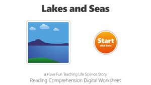 Lakes and Seas Reading Comprehension Digital Worksheet - Have Fun Teaching