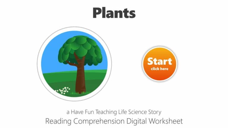 Plants Reading Comprehension Digital Worksheet - Have Fun Teaching