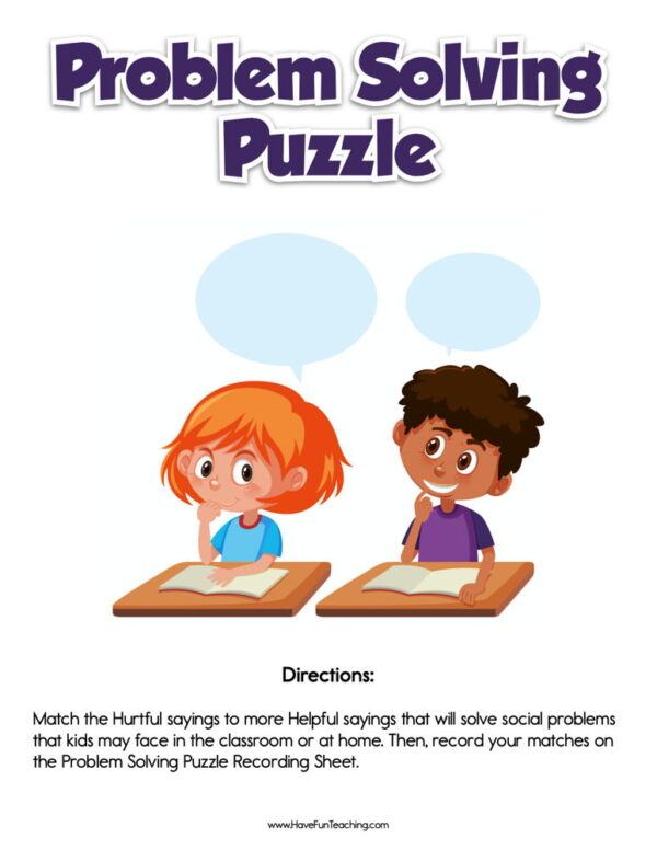 Problem Solving Puzzle Activity - Have Fun Teaching