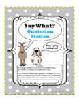 Say What Quotation Station Activity - Have Fun Teaching