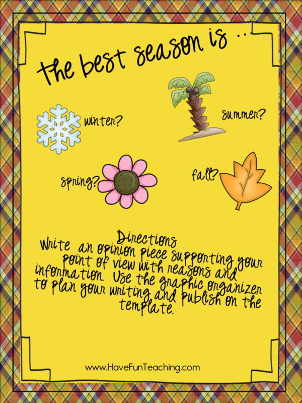 The Best Season Is Writing Activity - Have Fun Teaching