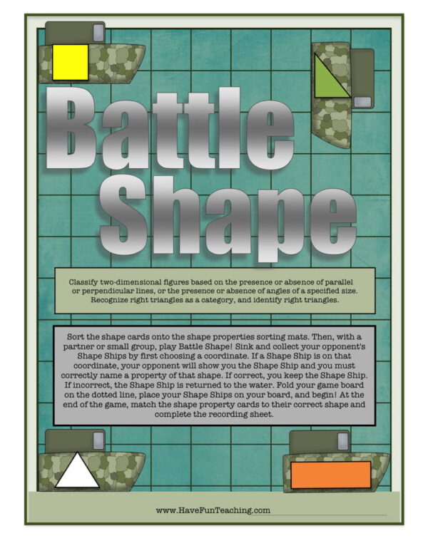 Battle Shape Battleship Activity - Have Fun Teaching