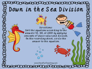 Down in the Sea Division Activity - Have Fun Teaching