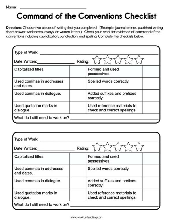 Sixth Grade Writing Worksheets - Have Fun Teaching