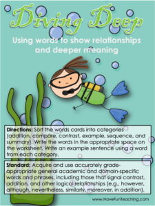 Diving Deep Sorting Words Activity - Have Fun Teaching