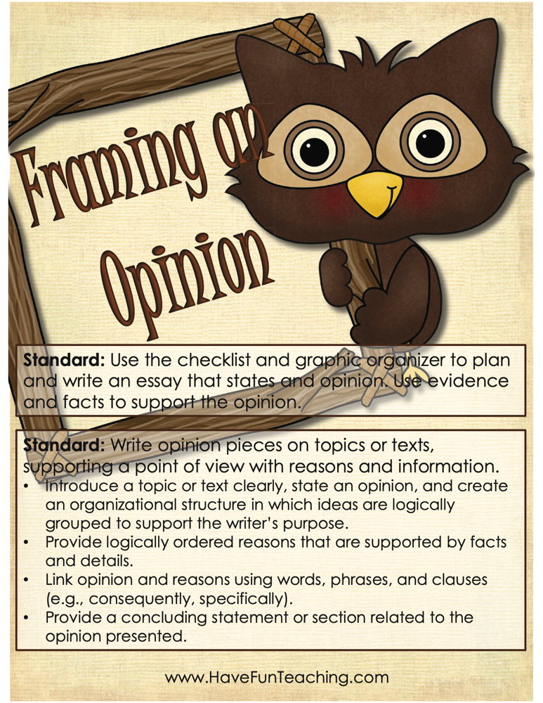 Framing an Opinion Activity - Have Fun Teaching