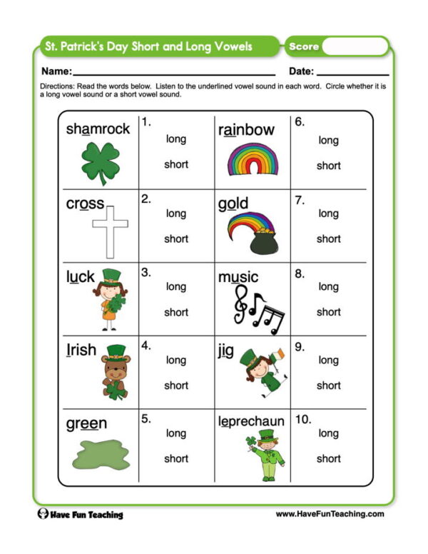 Long Vowel Worksheets - Have Fun Teaching