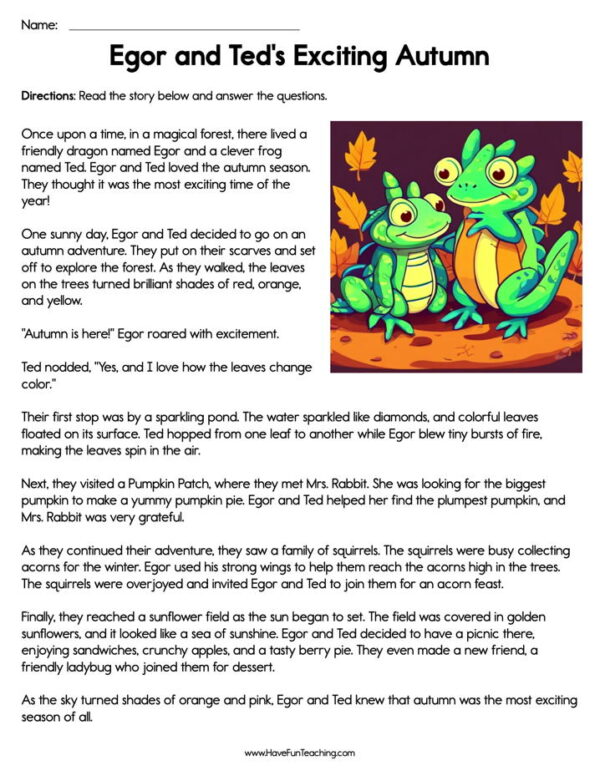 Third Grade Reading Worksheets - Have Fun Teaching
