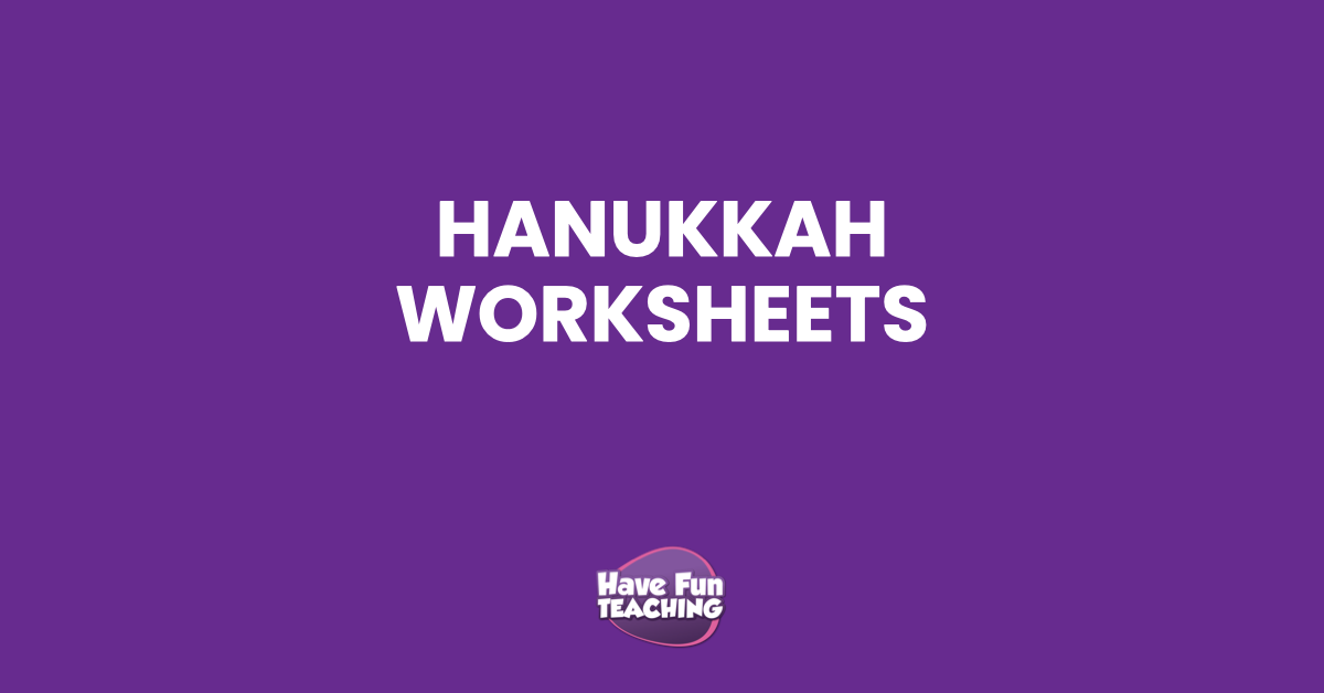 Hanukkah Worksheets - Have Fun Teaching