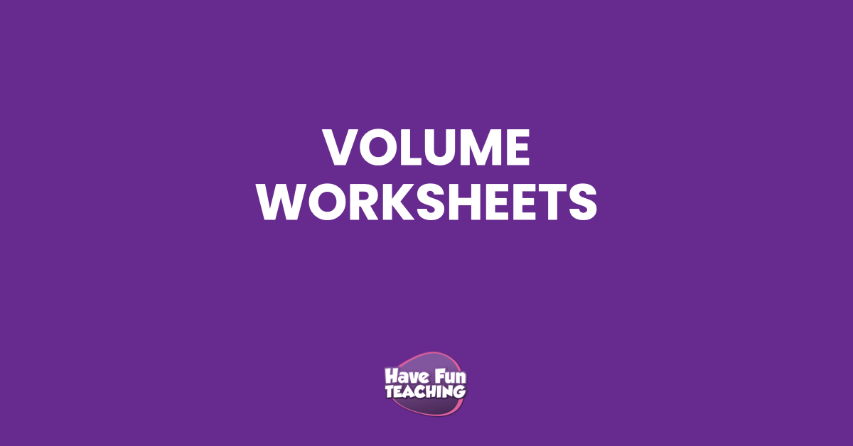 Volume Worksheets - Have Fun Teaching